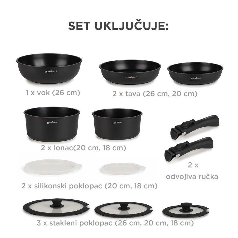 Vitapur 12-dijelni set posuđa Rosmarino Click&Cook - Vitapur.ba